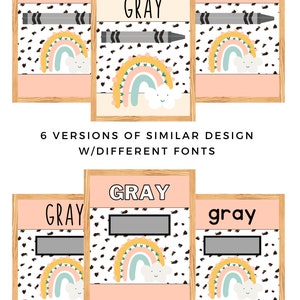 Modern Boho Rainbow Classroom Color Posters - Etsy