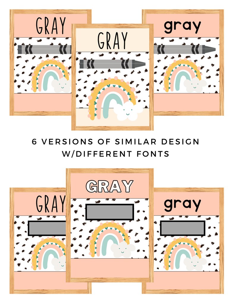 Modern Boho Rainbow Classroom Color Posters - Etsy