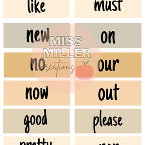 Neutral Boho Rainbow Word Wall [editable] - Etsy