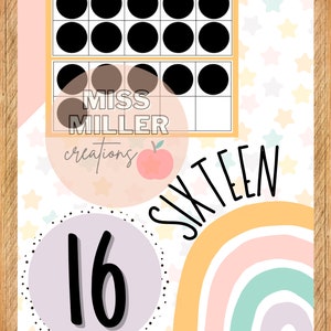 Pastel Boho Rainbow Classroom Number Posters - Etsy
