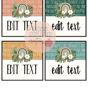 Boho Tropics Classroom Labels [editable] - Etsy