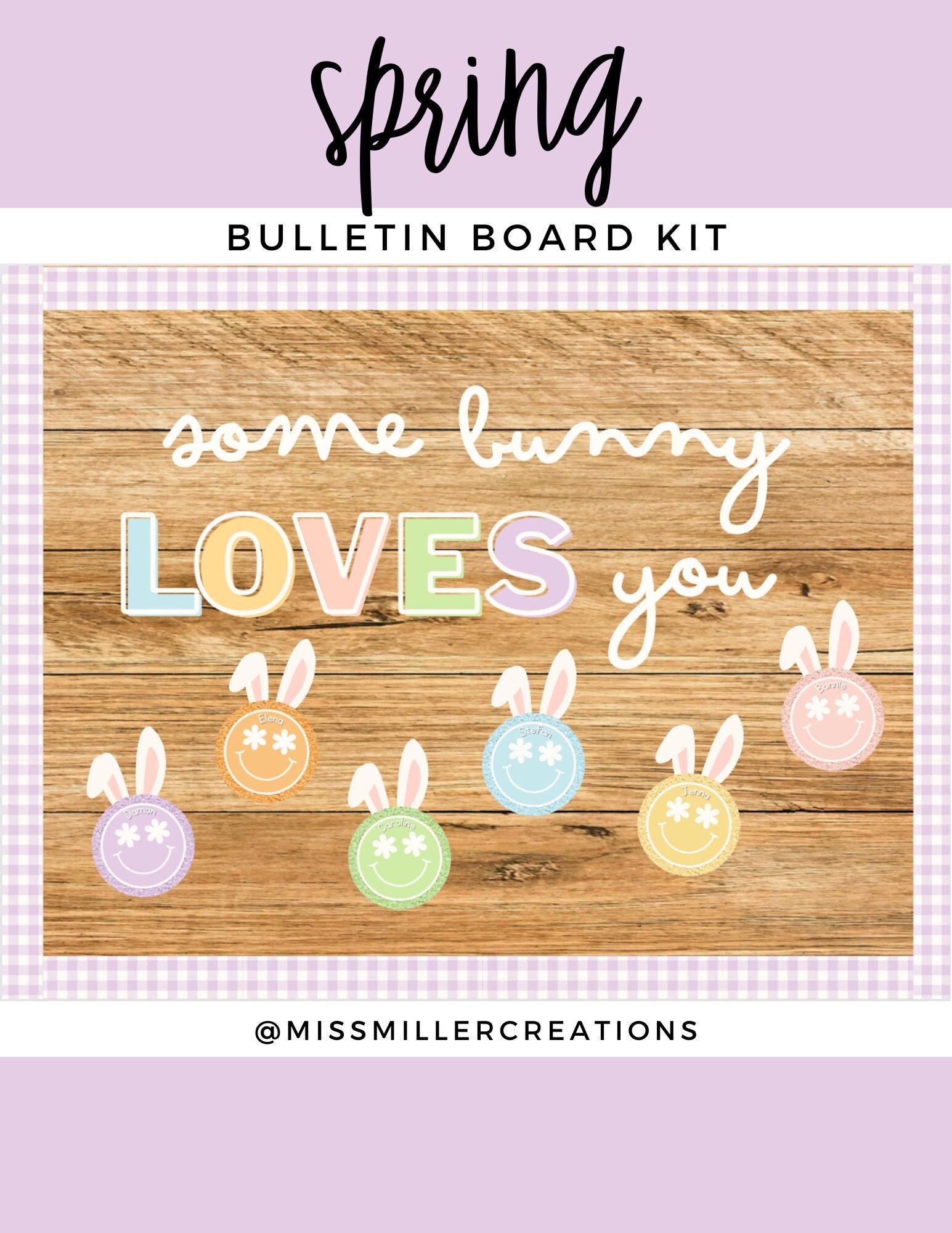 Some Bunny Loves You Bulletin Board Kit easter/spring editable - Etsy
