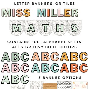 Groovy Boho Bulletin Board Lettering - Etsy