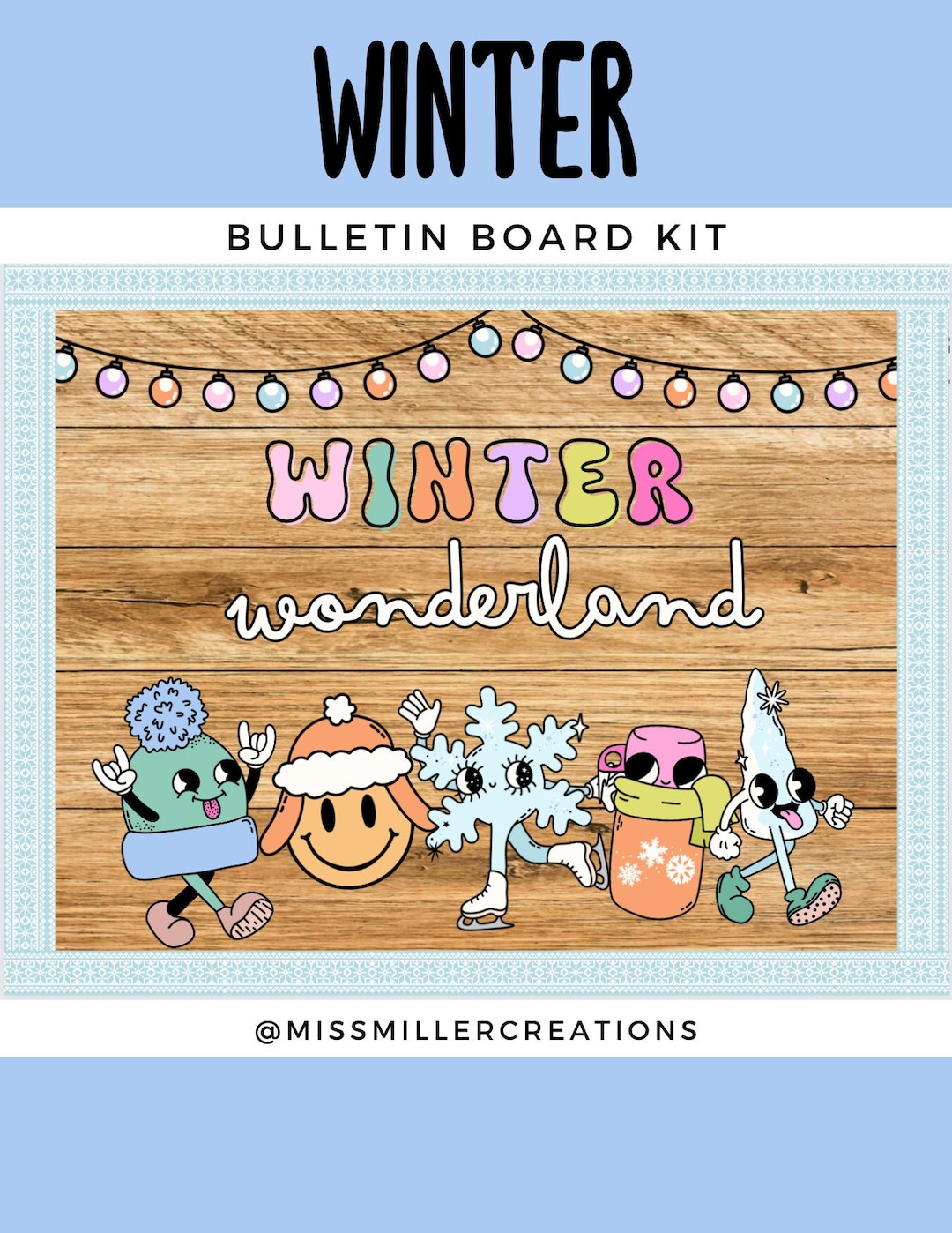 Winter Wonderland [groovy Winter] Bulletin Board Kit - Etsy