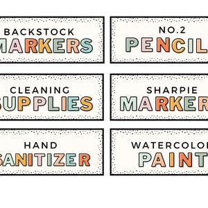 Groovy Boho Classroom Supply Labels - Etsy
