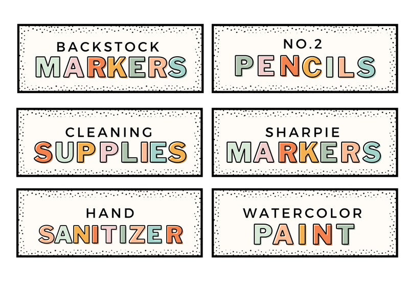 Groovy Boho Classroom Supply Labels - Etsy
