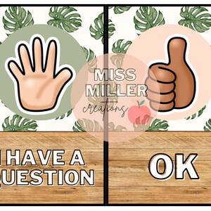 Boho Tropics Hand Signals Classroom Posters [editable] - Etsy
