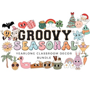 Groovy Seasonal YEARLONG Classroom Decor Bundle - Etsy