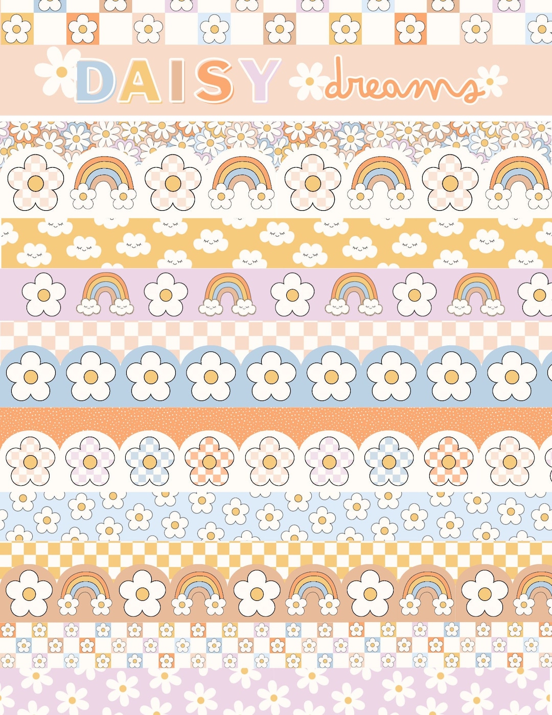 Daisy Dreams Bulletin Board Borders - Etsy