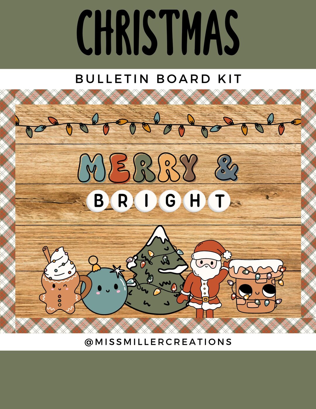 Merry and Bright Bulletin Board Kit - Etsy