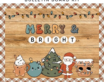 Christmas Bulletin Board Kit Merry and Bright Classroom Decor Printable ...