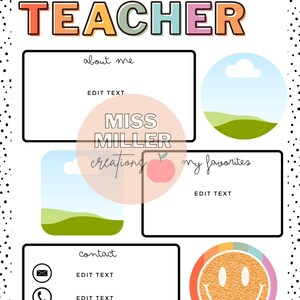 Retro Rainbow Meet the Teacher Template - Etsy