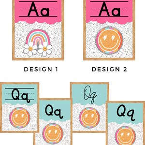 Groovy Glitter Classroom Alphabet Posters - Etsy