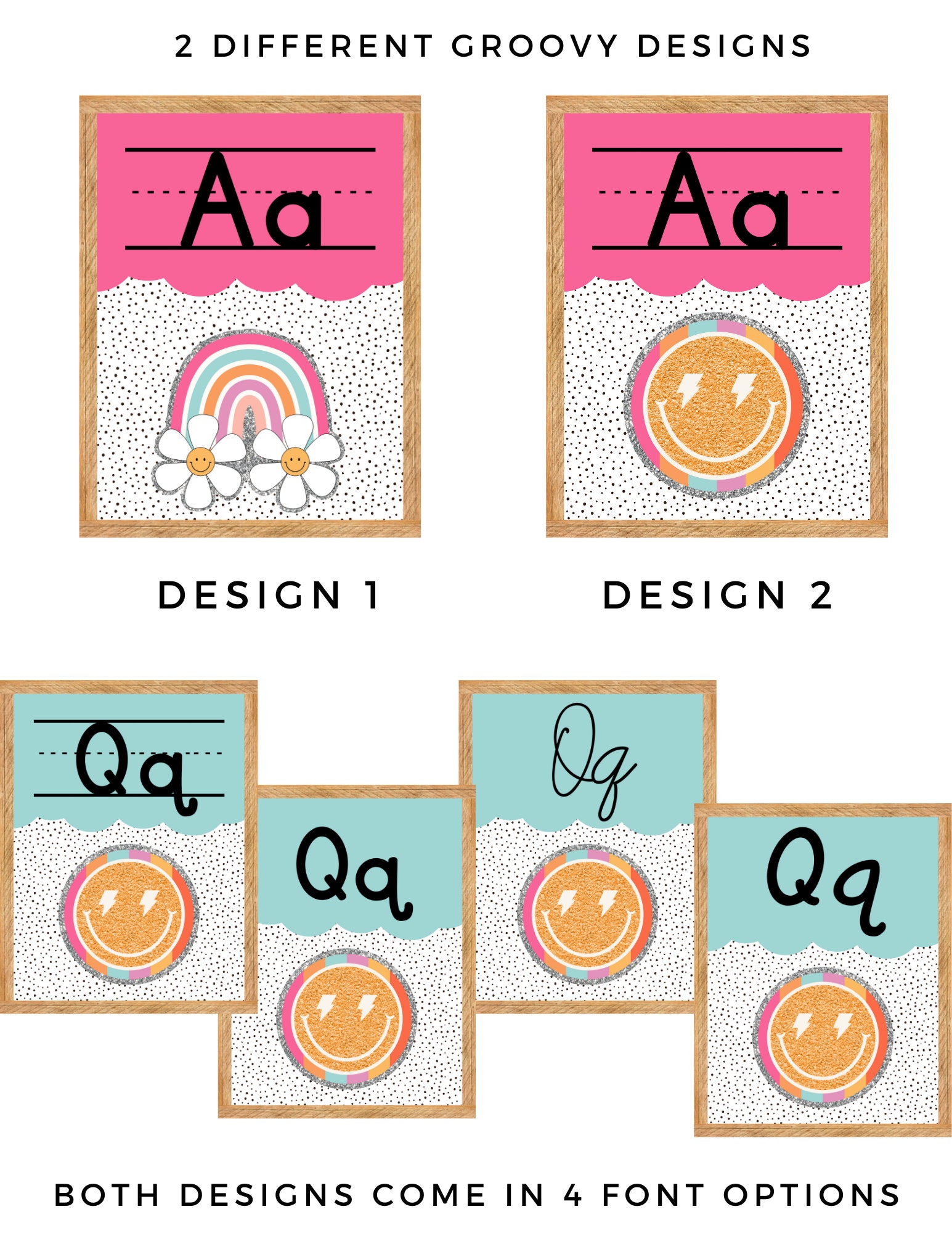 Groovy Glitter Classroom Alphabet - Etsy