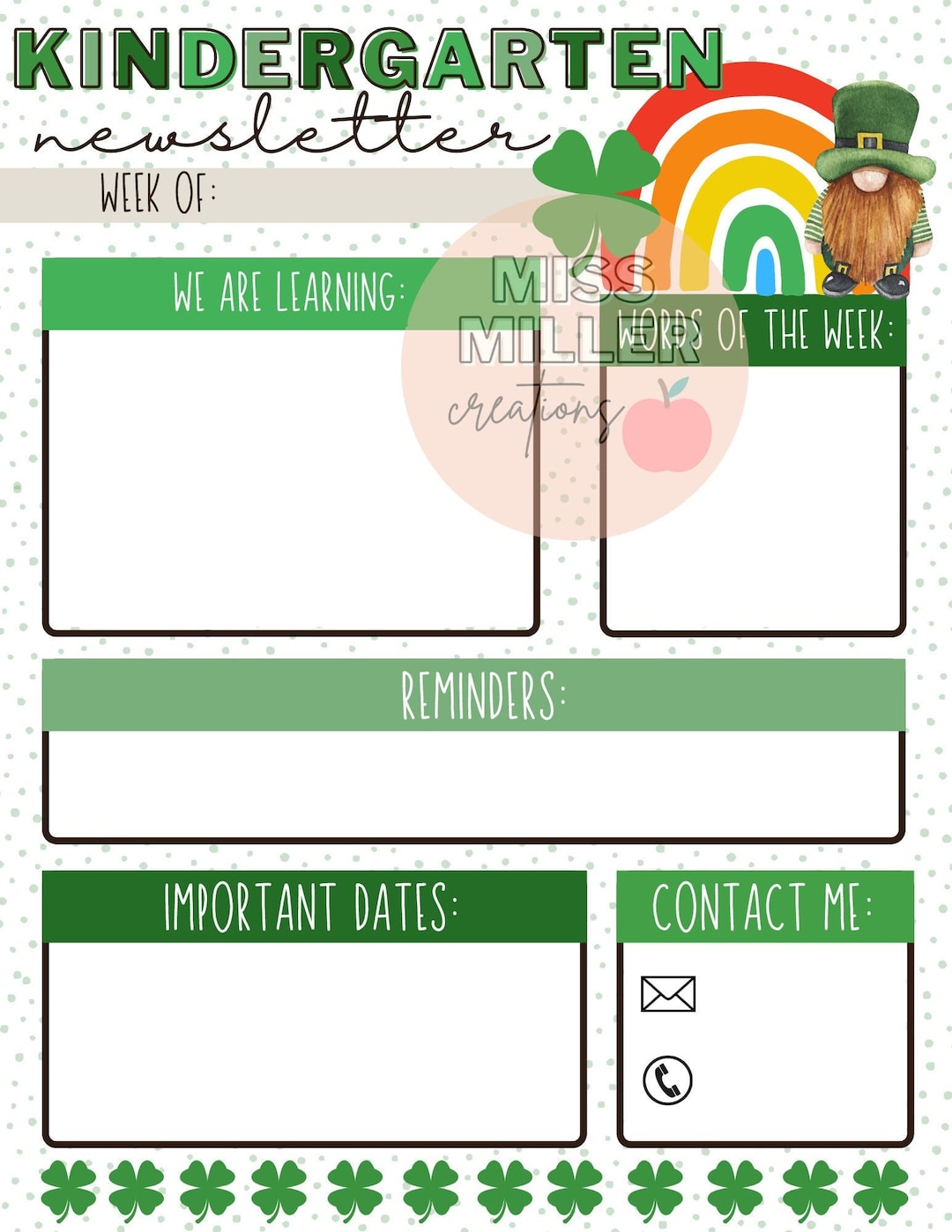 March Classroom Weekly Newsletter Template [editable] - Etsy