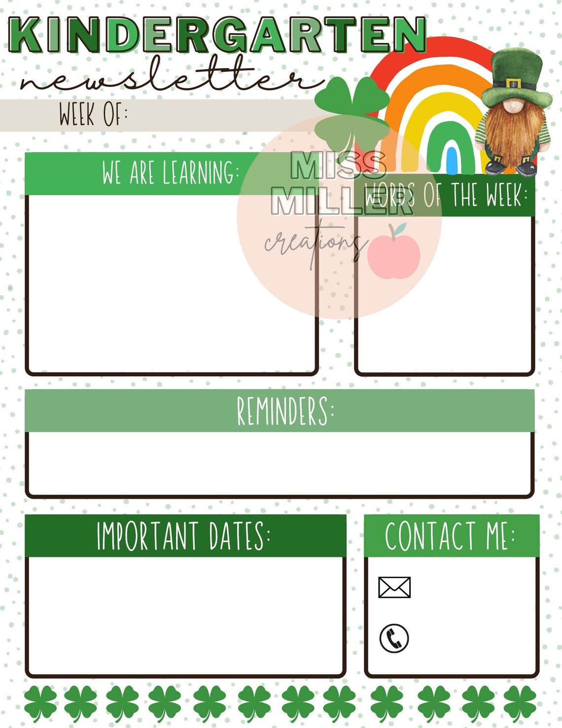 March Classroom Weekly Newsletter Template editable - Etsy