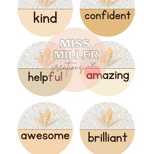 Neutral Boho Rainbow Classroom Affirmation Station - Etsy