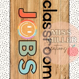 Retro Rainbow Class Jobs Display [editable] - Etsy