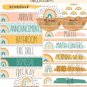 Modern Boho Rainbow Complete Classroom Collection - Etsy