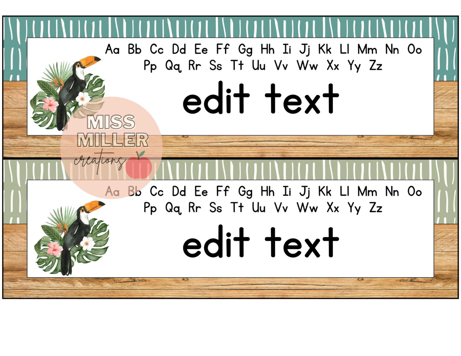 Boho Tropics Desk Plates [editable] - Etsy
