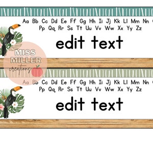 Boho Tropics Desk Plates [editable] - Etsy