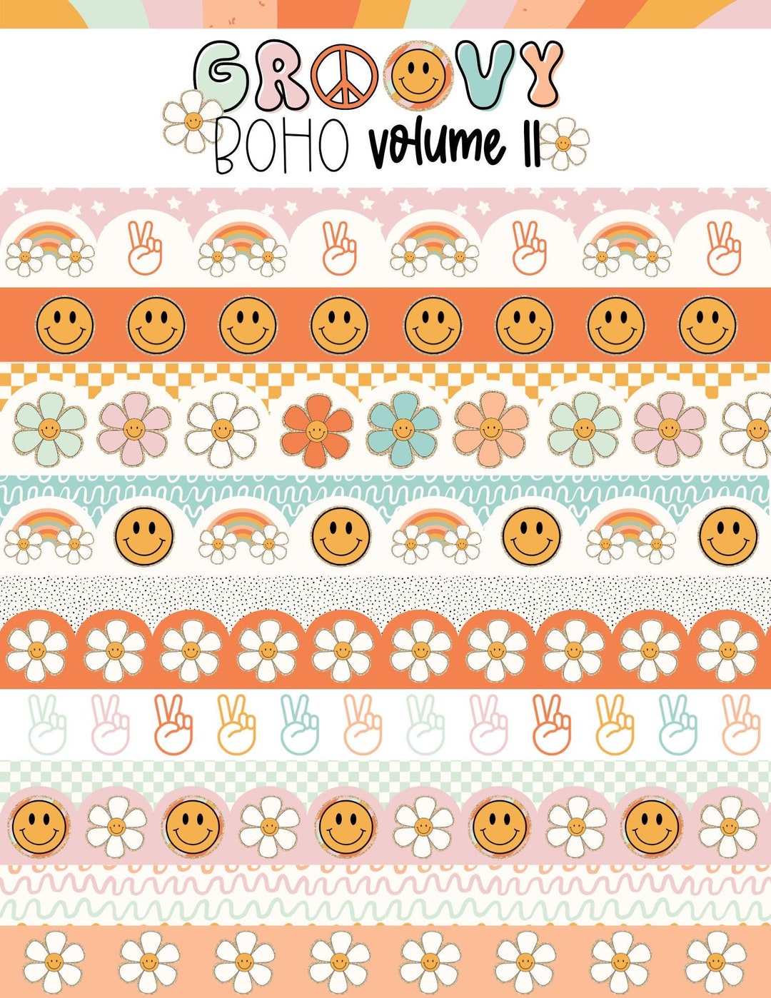 Groovy Boho Volume II Bulletin Board Borders - Etsy
