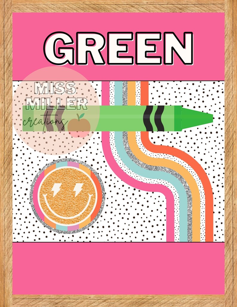 Groovy Glitter Classroom Color Posters - Etsy