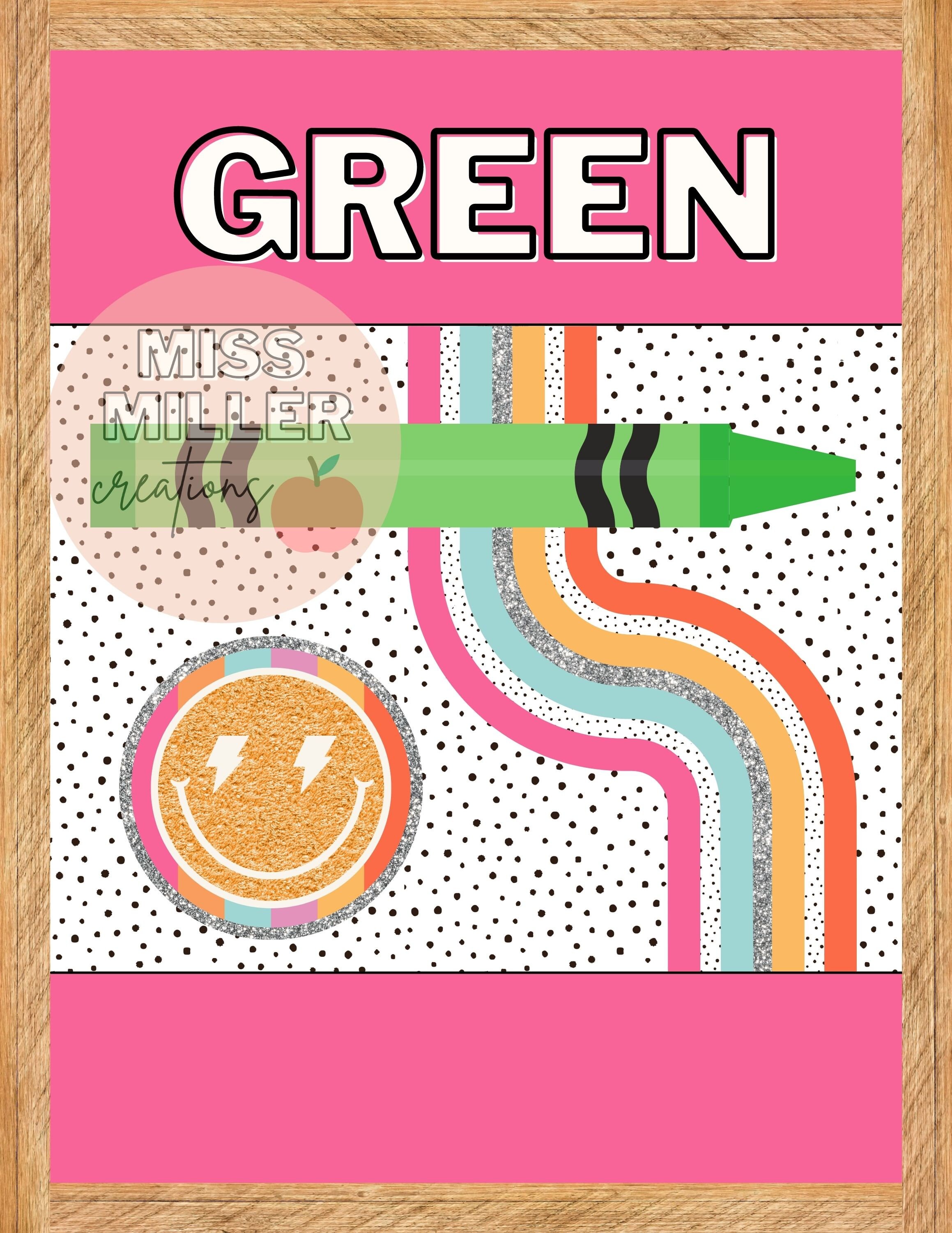 Groovy Glitter Classroom Color Posters - Etsy