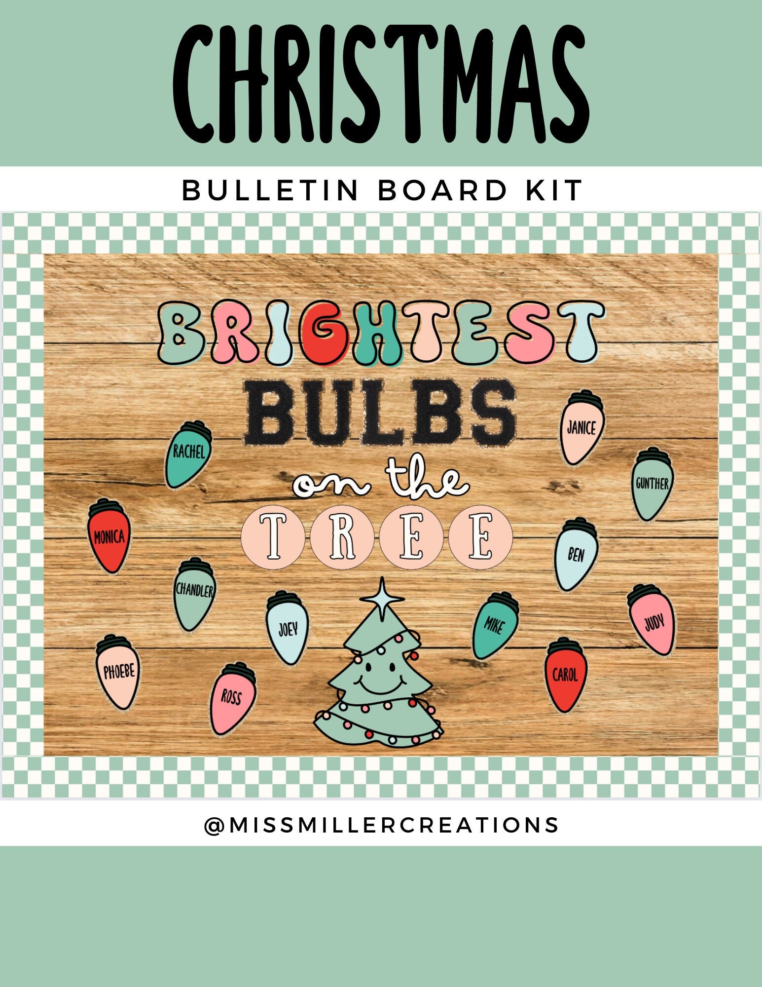 Brightest Bulbs on the Tree [groovy Christmas] Bulletin Board Kit - Etsy