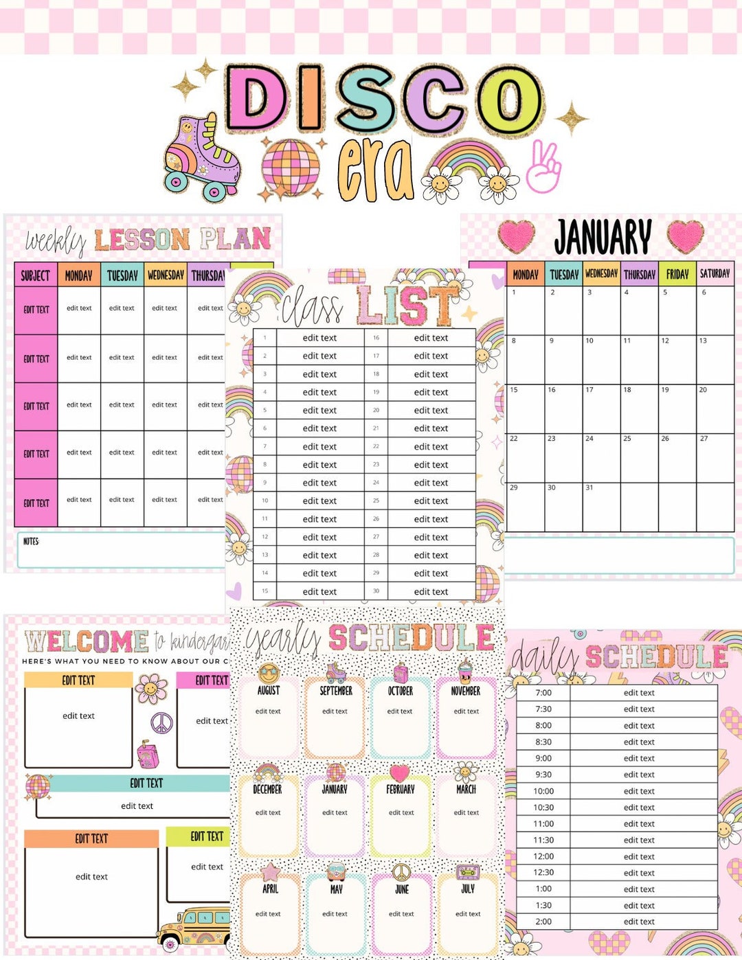 Disco Era Classroom Forms - Etsy