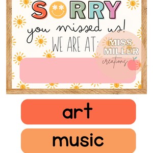 Retro Rainbow Where Are We Classroom Door Sign [editable] - Etsy