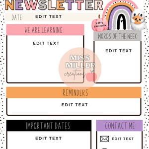 Modern Halloween Newsletter Template [editable] - Etsy
