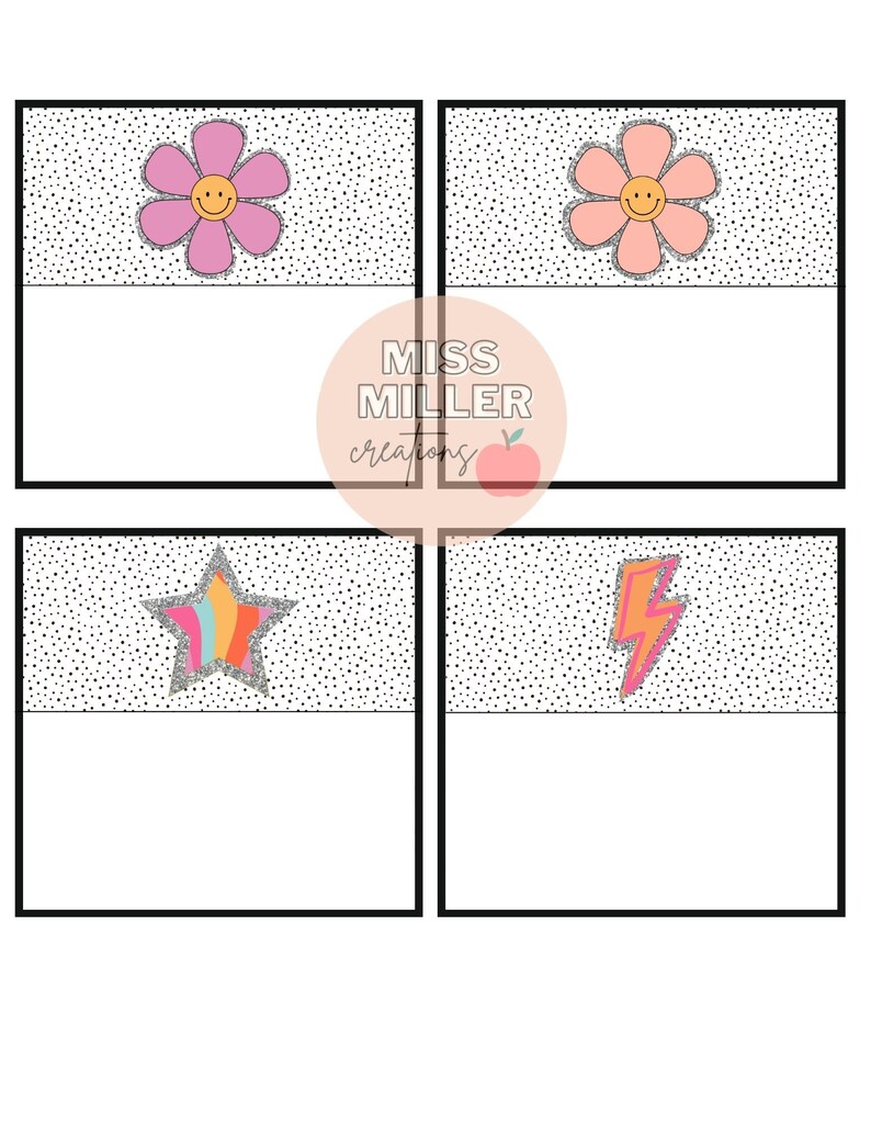 Groovy Glitter Classroom Labels editable - Etsy