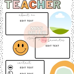 Groovy Boho Meet the Teacher Template - Etsy