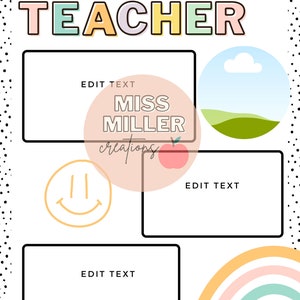 Pastel Boho Rainbow Meet the Teacher Template [editable] - Etsy