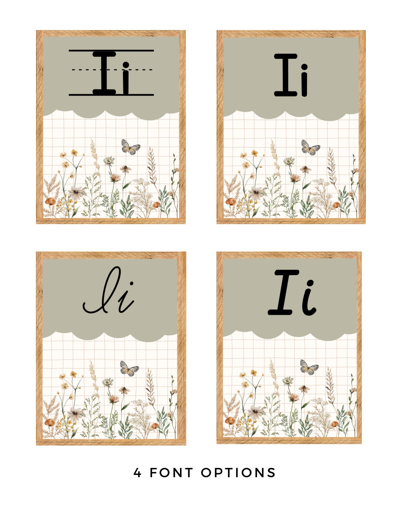 Wildflower Fields Classroom Alphabet Posters - Etsy