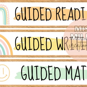 Pastel Boho Rainbow Classroom Schedule [editable] - Etsy