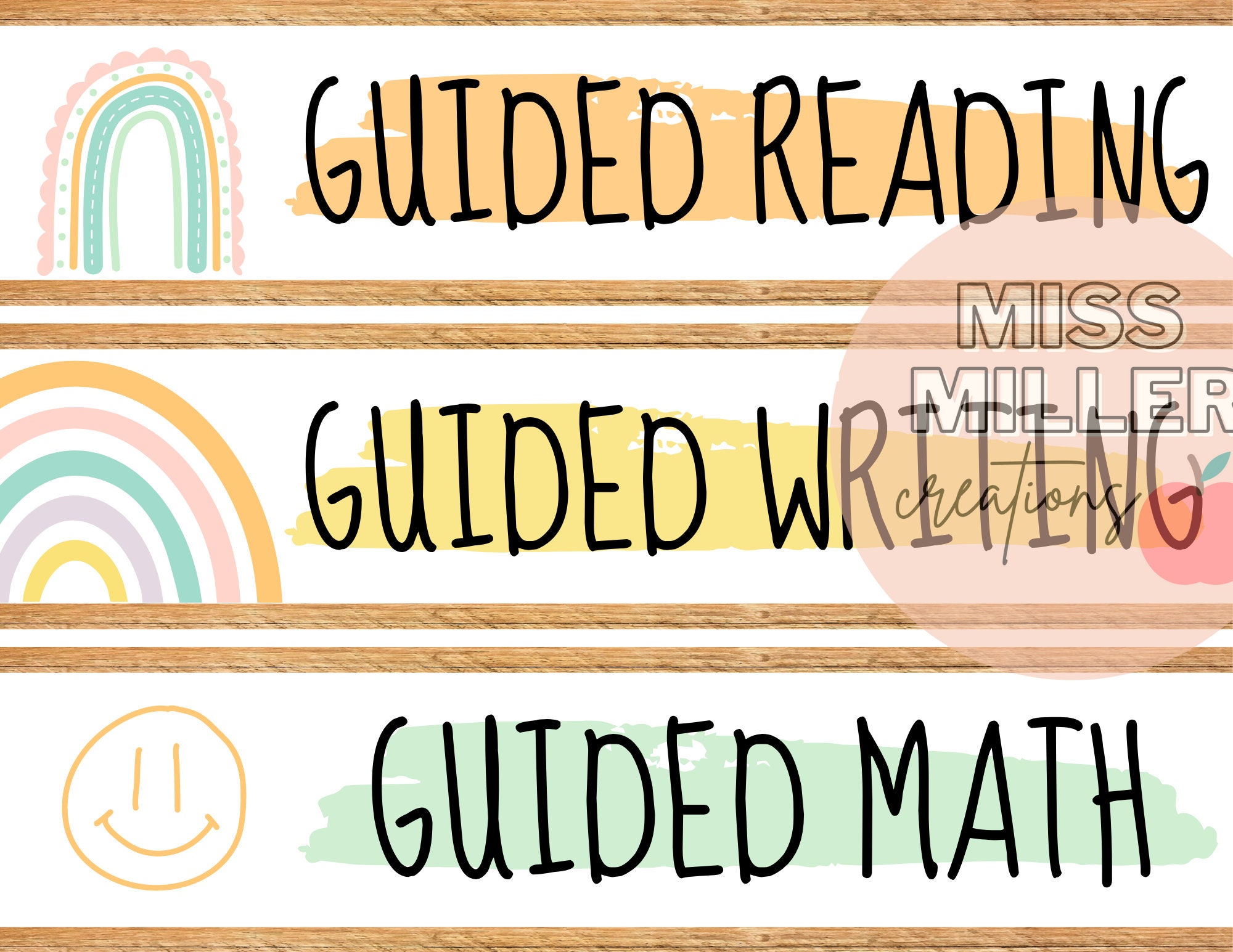 Pastel Boho Rainbow Classroom Schedule [editable] - Etsy