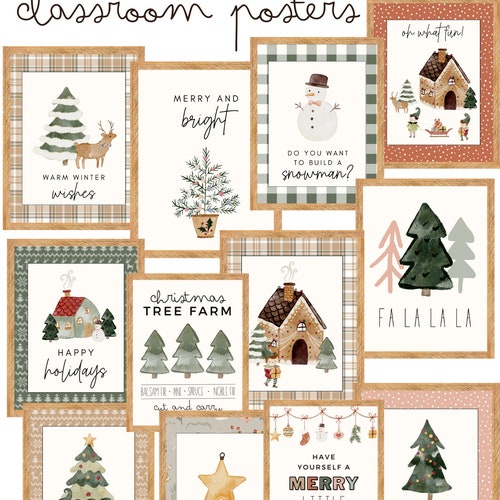 Boho Christmas Classroom Decor Posters - Etsy