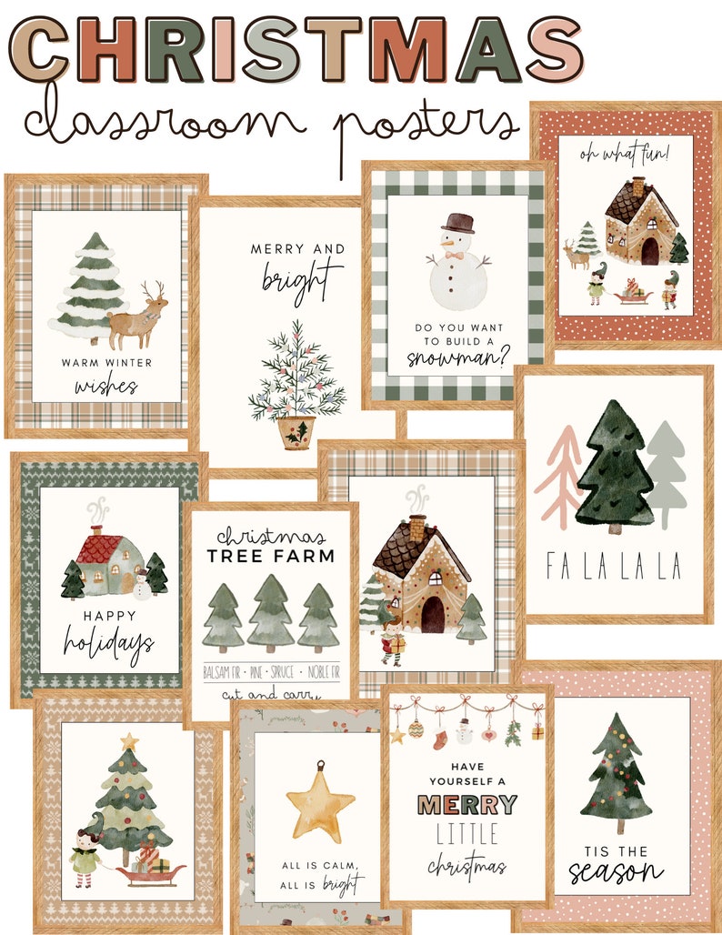 Boho Christmas Classroom Decor Posters - Etsy