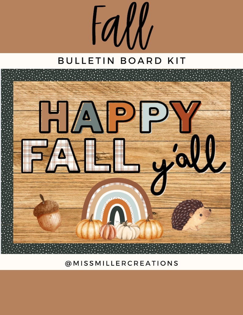 Happy Fall Y'all Bulletin Board Kit [fall/season] [holiday] [classroom ...