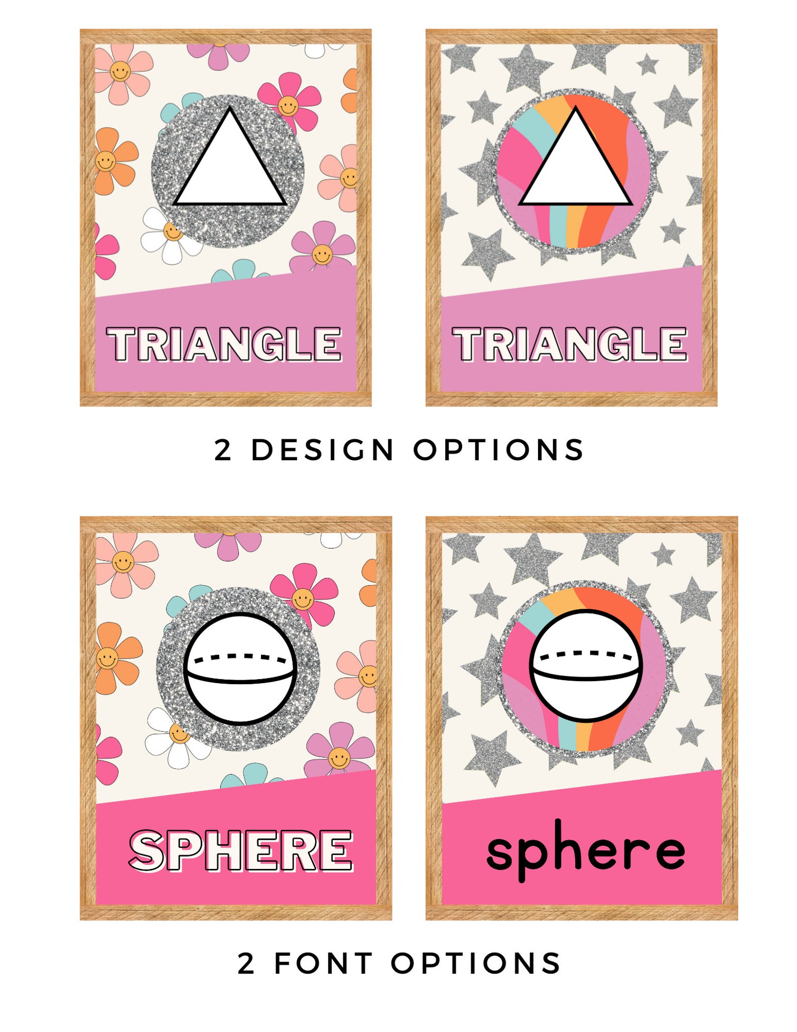 Groovy Glitter Shape Posters - Etsy
