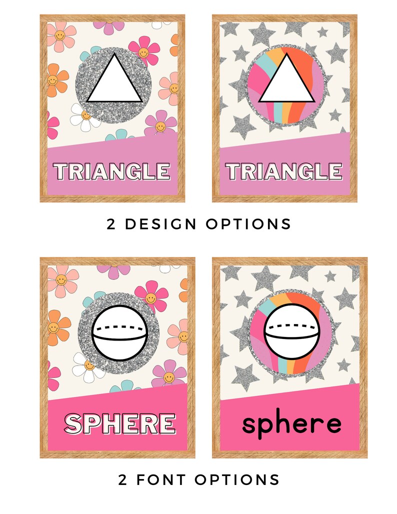 Groovy Glitter Shape Posters - Etsy