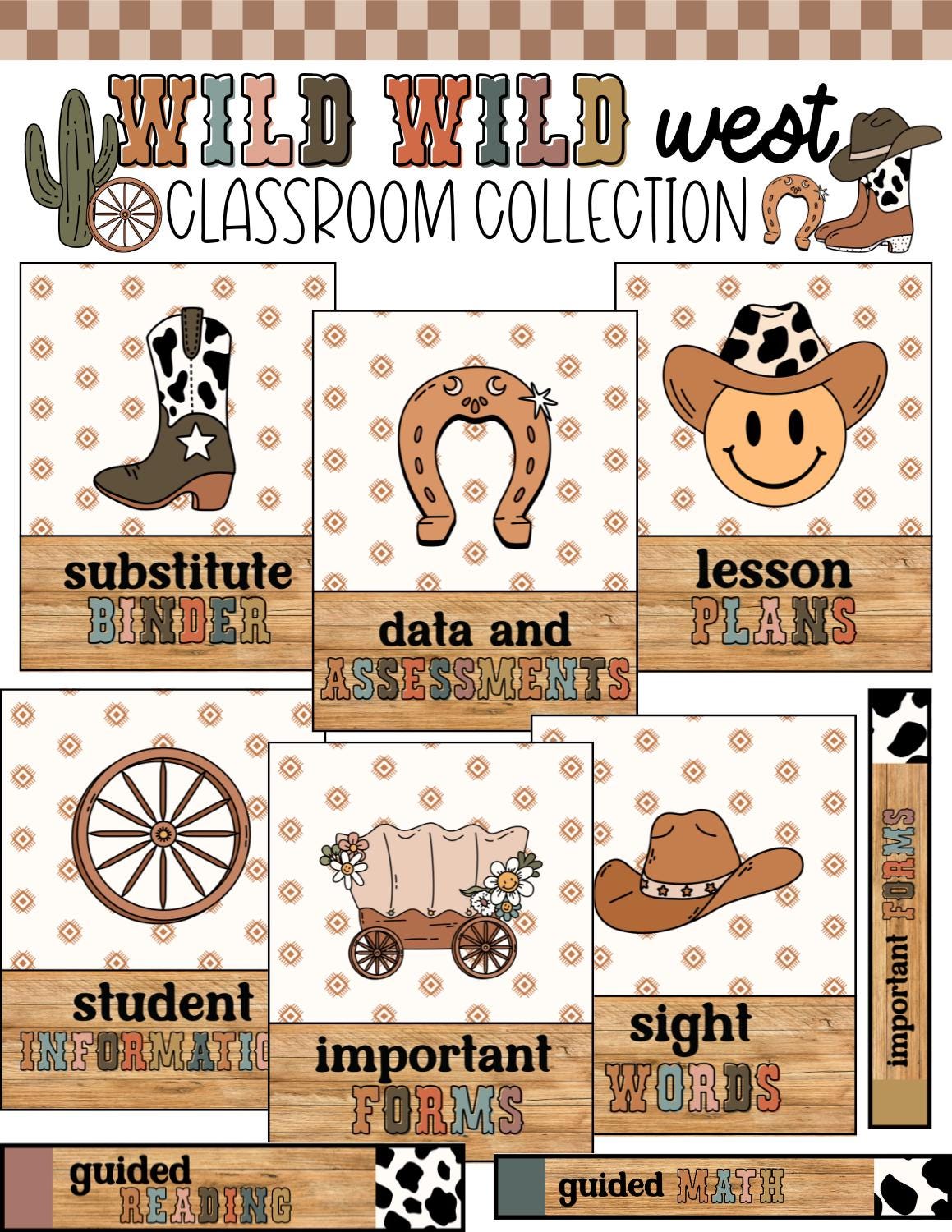 Wild Wild West Binder Covers [editable] - Etsy