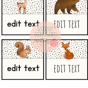 Woodland Classroom Labels [editable] - Etsy