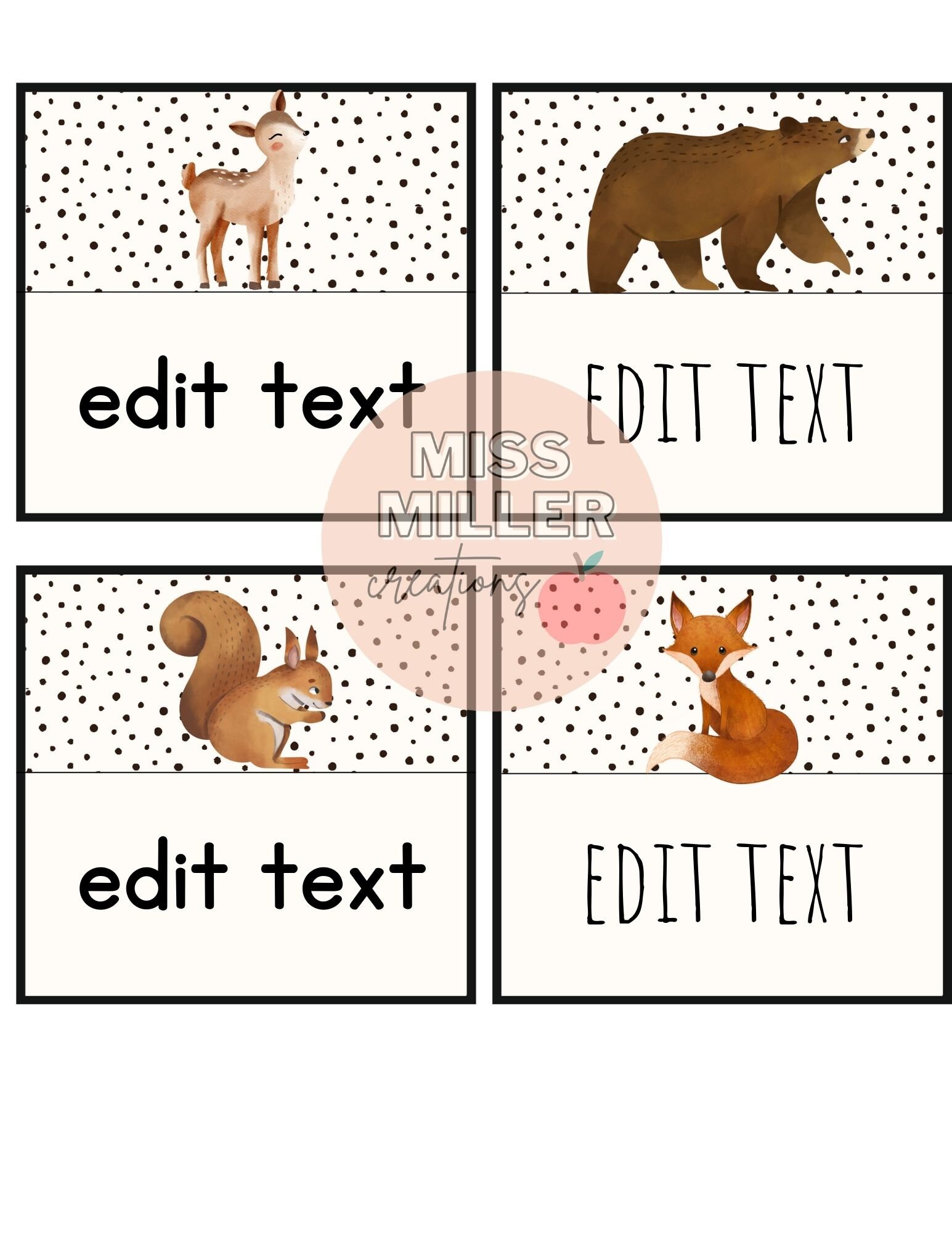 Woodland Classroom Labels editable - Etsy