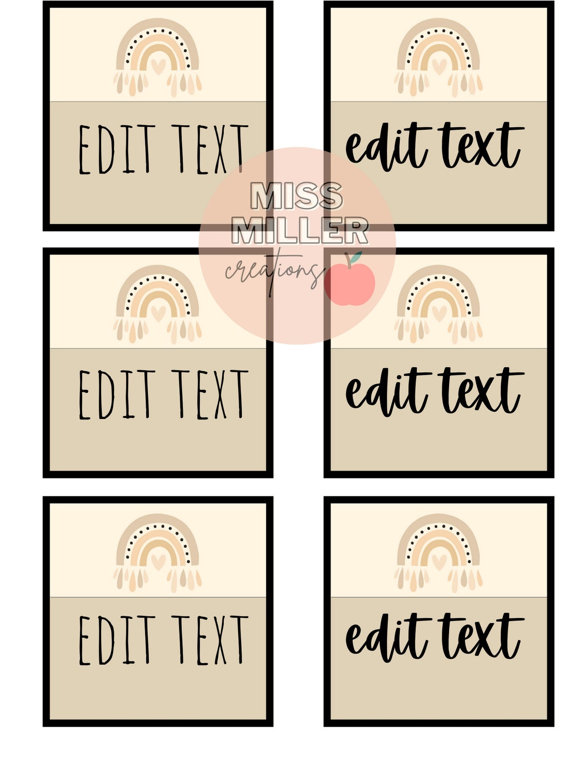 Neutral Boho Rainbow Classroom Labels editable - Etsy