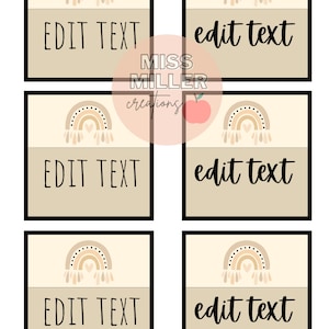 Neutral Boho Rainbow Classroom Labels [editable] - Etsy