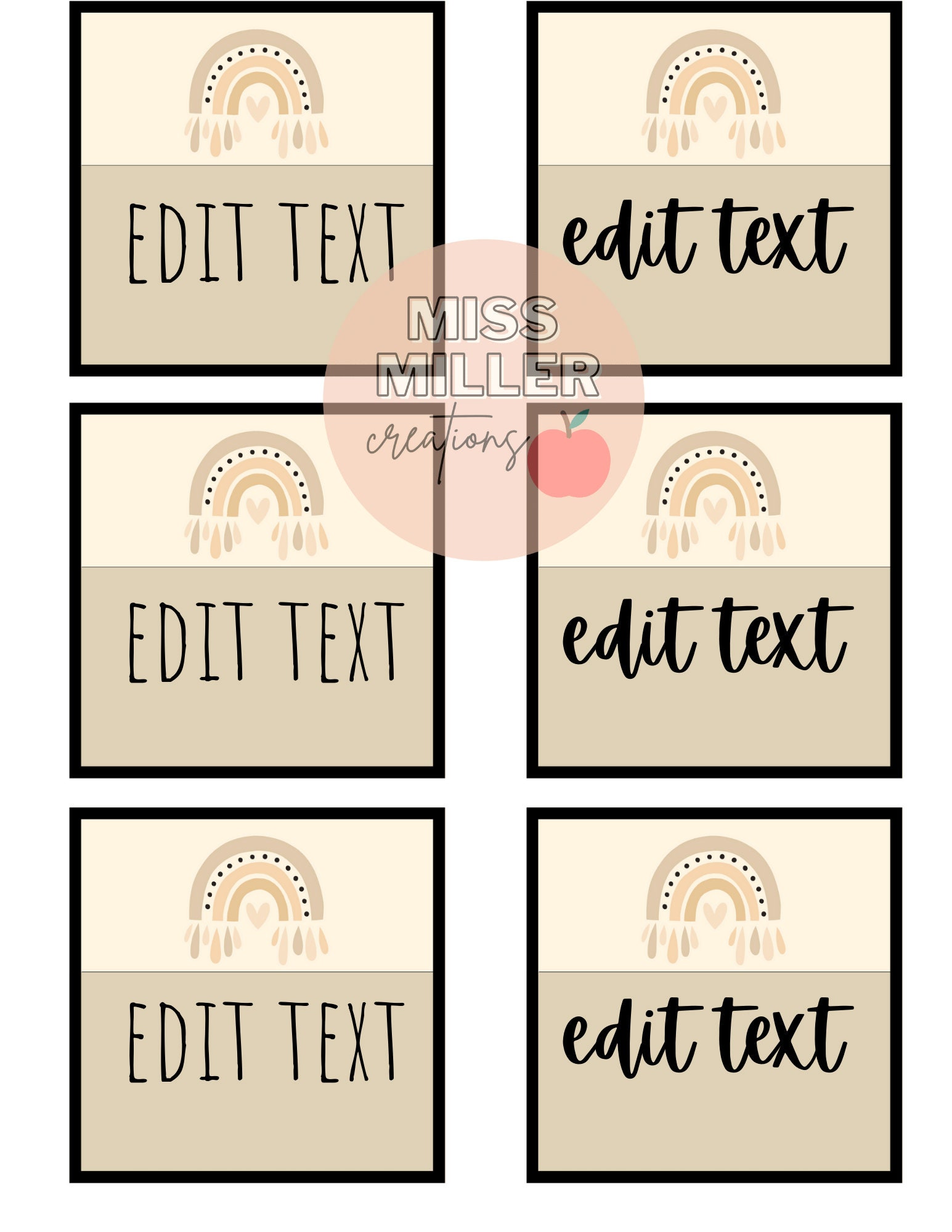Neutral Boho Rainbow Classroom Labels editable - Etsy Australia