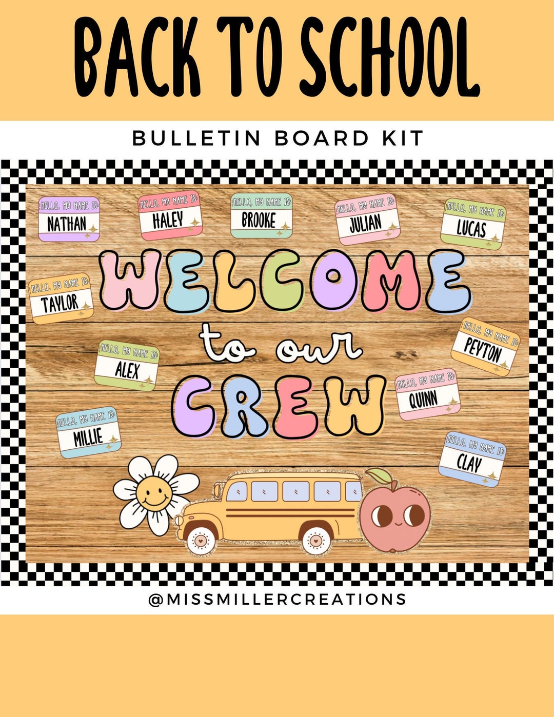 Groovy Back to School Bulletin Board Kit 'welcome to Our Crew' - Etsy